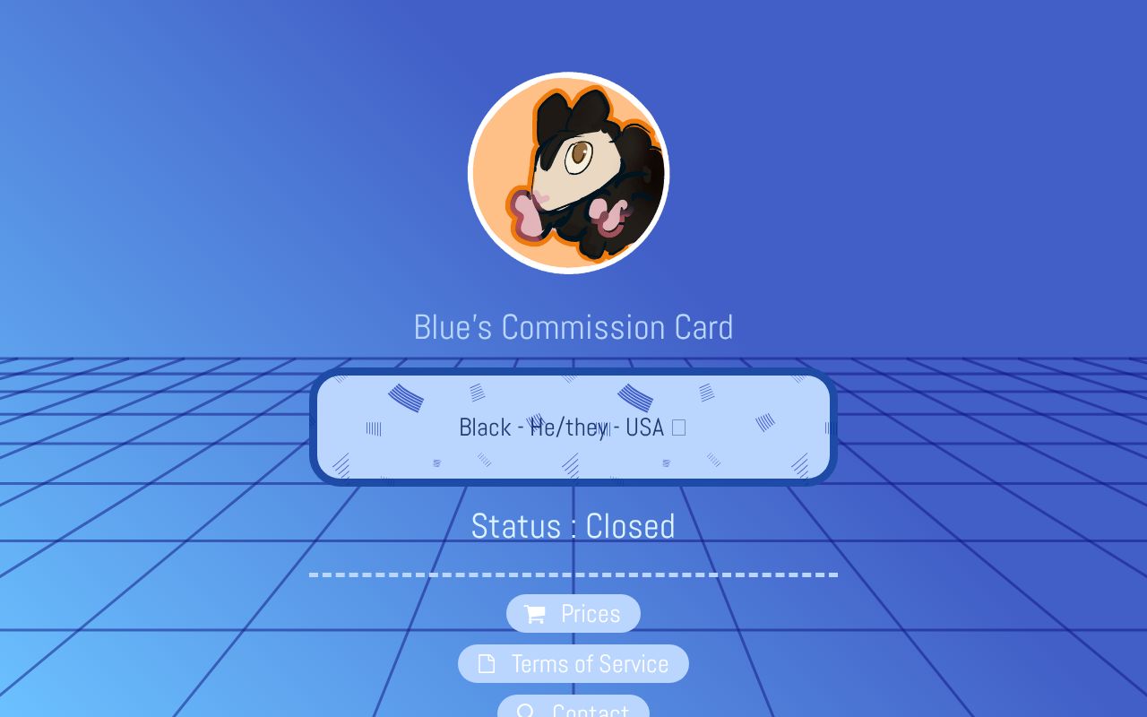 Blue’s Commission Card